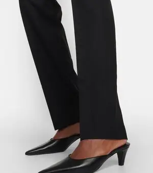 NILI LOTAN Evan Wool Straight Pants - Black