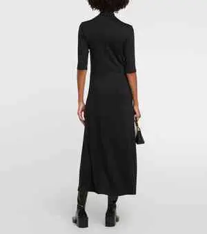 Vince Knitted Jersey Midi Dress - Black
