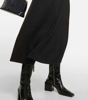 Vince Knitted Jersey Midi Dress - Black