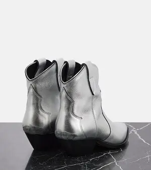 Isabel Marant Étoile Dewina Metallic Leather Ankle Boots