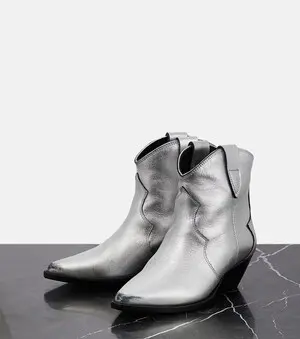 Isabel Marant Étoile Dewina Metallic Leather Ankle Boots