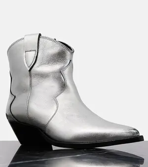 Isabel Marant Étoile Dewina Metallic Leather Ankle Boots