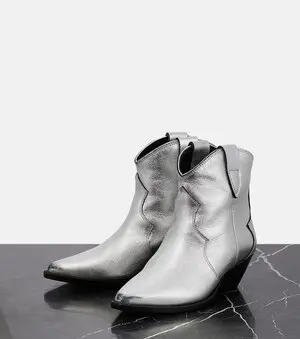 Isabel Marant Étoile Dewina Metallic Leather Ankle Boots