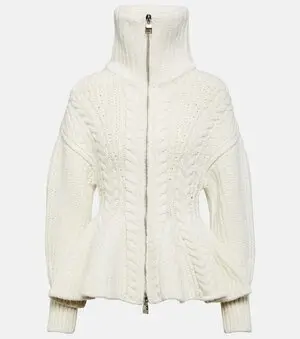 Alexander McQueen Peplum Wool-blend Cardigan