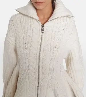 Alexander McQueen Peplum Wool-blend Cardigan