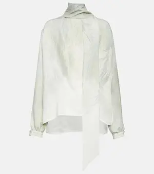 Victoria Beckham Scarf Satin Blouse