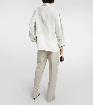 Victoria Beckham Scarf Satin Blouse