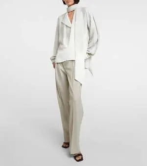 Victoria Beckham Scarf Satin Blouse