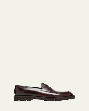 John Lobb John Lobb Lopez Leather Penny Loafers - Dark Brown