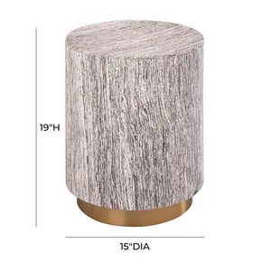 TOV FURNITURE Dahlia Side Table - Distressed White