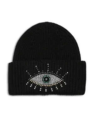 Kurt Geiger Evil Eye Knit Beanie - Black