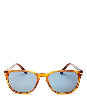 Persol 55mm Square Sunglasses - Lite Tortoise/blue Solid