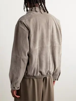 The Row Ronan Suede Jacket - Neutrals | Editorialist