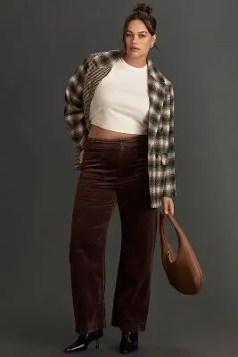 Maeve The Colette Full-length Wide-leg Corduroy Pants Brown