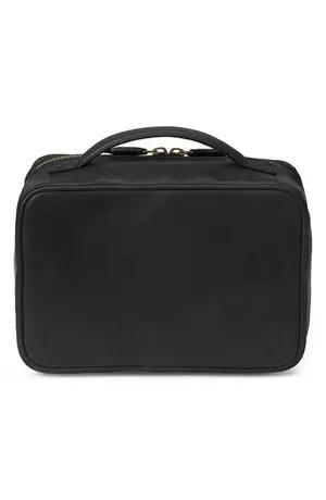 Johnston & Murphy Rhodes Leather Dopp Kit - Black Full Grain