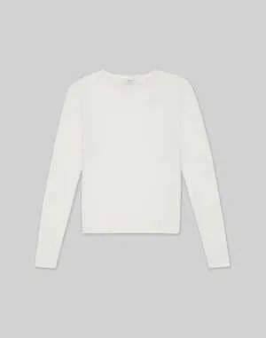 Lafayette 148 New York Fine Cashmere Fitted Crewneck Sweater - Cloud