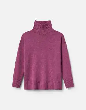 Lafayette 148 New York Cashmere Long Sleeve Turtleneck Sweater - Black