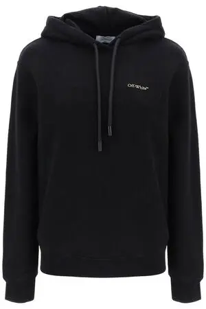 Off-White Hoodie With Back Embroidery - Nero