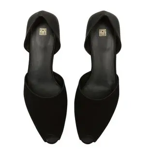 TOTEME Satin Peep-toe Flats