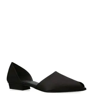 TOTEME Satin Peep-toe Flats