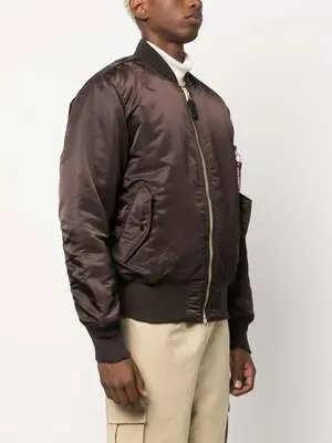 Alpha Industries Reversible Zip-up Bomber Jacket - Brown