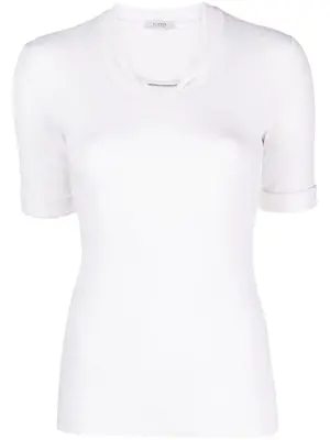 Peserico Fine-ribbed Short-sleeve Top