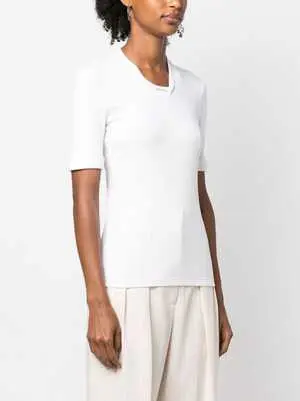 Peserico Fine-ribbed Short-sleeve Top