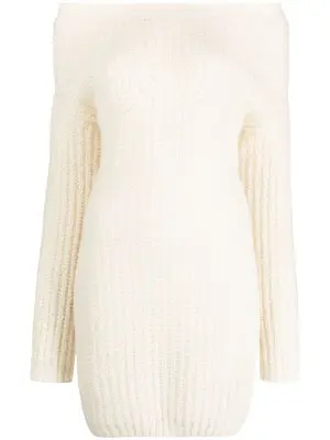 Dsquared2 Off-shoulder Knitted Minidress