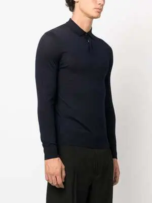 BALLANTYNE Jersey-wool Long-sleeved Polo Shirt