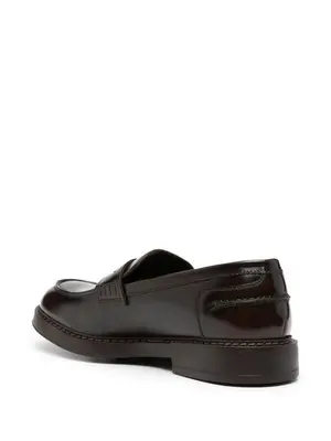 DOUCAL'S Round-toe Leather Loafers - Brown