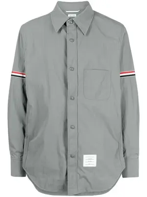 Thom Browne Rwb Armband Piqué Shirt Jacket - Grey