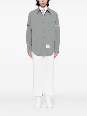 Thom Browne Rwb Armband Piqué Shirt Jacket - Grey
