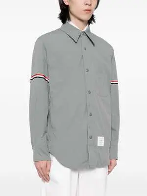 Thom Browne Rwb Armband Piqué Shirt Jacket - Grey