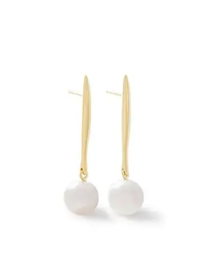 Monica Vinader Nura Pearl Drop Earrings - Gold