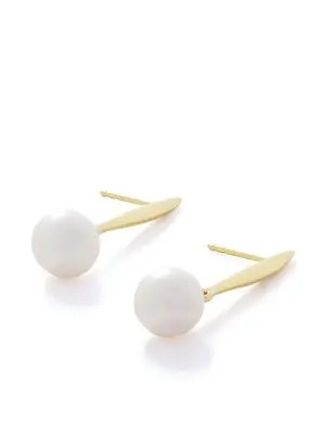 Monica Vinader Nura Pearl Drop Earrings - Gold
