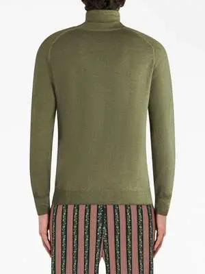 Etro Pegaso-embroidered Roll-neck Jumper - Green