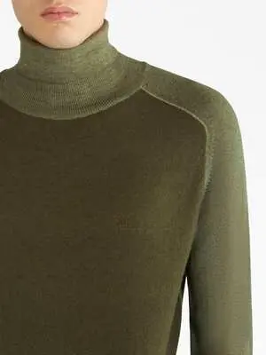 Etro Pegaso-embroidered Roll-neck Jumper - Green