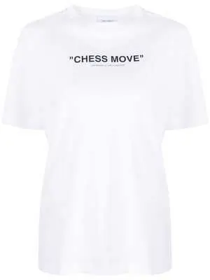 Off-White Cotton T-shirt With Slogan Print