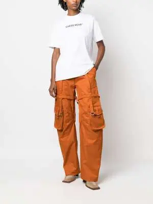 Off-White Cotton T-shirt With Slogan Print