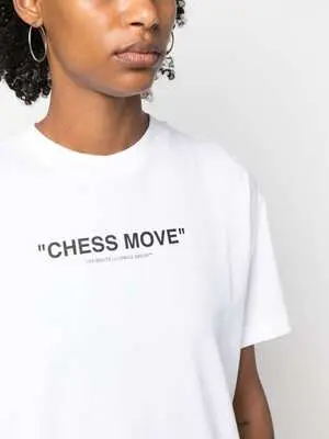 Off-White Cotton T-shirt With Slogan Print
