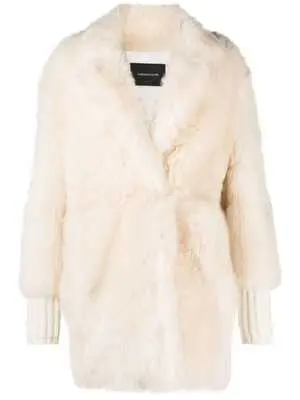 Fabiana Filippi Single-breasted Faux-fur Coat - Neutrals