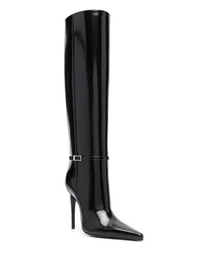 Saint Laurent Vendome 110mm Buckled High Heel Boots - Black