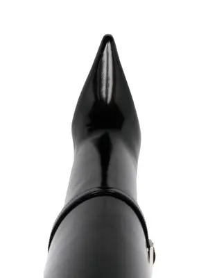 Saint Laurent Vendome 110mm Buckled High Heel Boots - Black