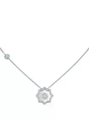DAVID MORRIS 18kt White Gold Diamond And Mother-of-pearl Astra Necklace - Silver