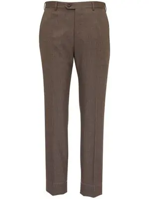 Brioni Straight-leg Wool Trousers - Brown