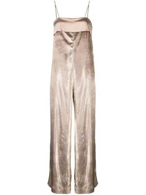 Peserico Sleeveless Crushed-velvet Jumpsuit - Brown