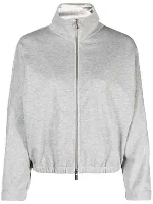 Peserico Mélange-effect Zip-up Fleece Sweatshirt