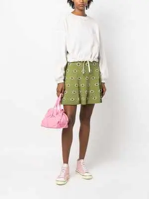 Kenzo Floral-motif Wool Skirt