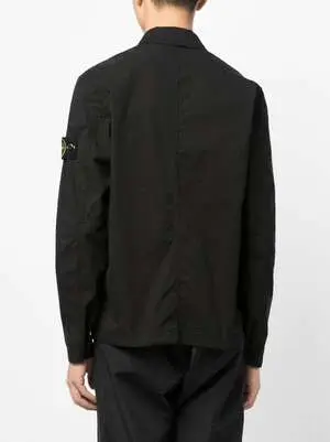 Stone Island Compass-patch Zip-up Overshirt