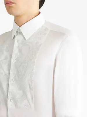 Etro Paisley-print Band Cotton Shirt